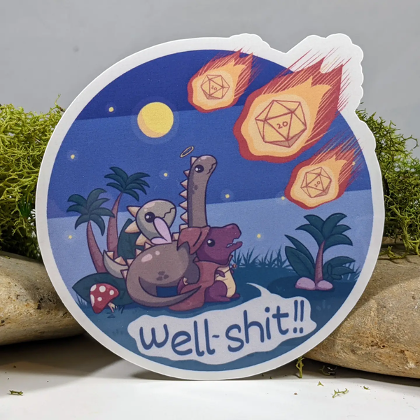 Well Shit Dice Meteor Sticker | Heart of the Home Inc