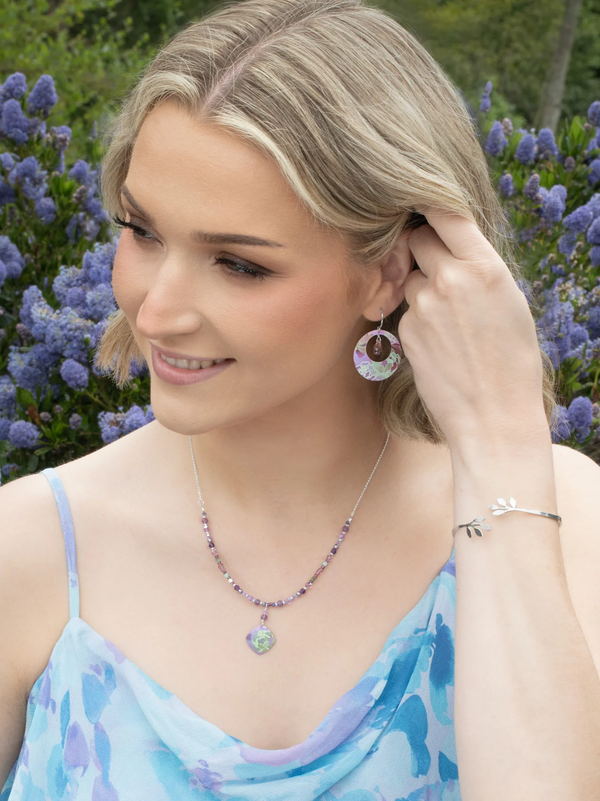 Elena Beaded Necklace in Blooming Coral | Heart of the Home Inc